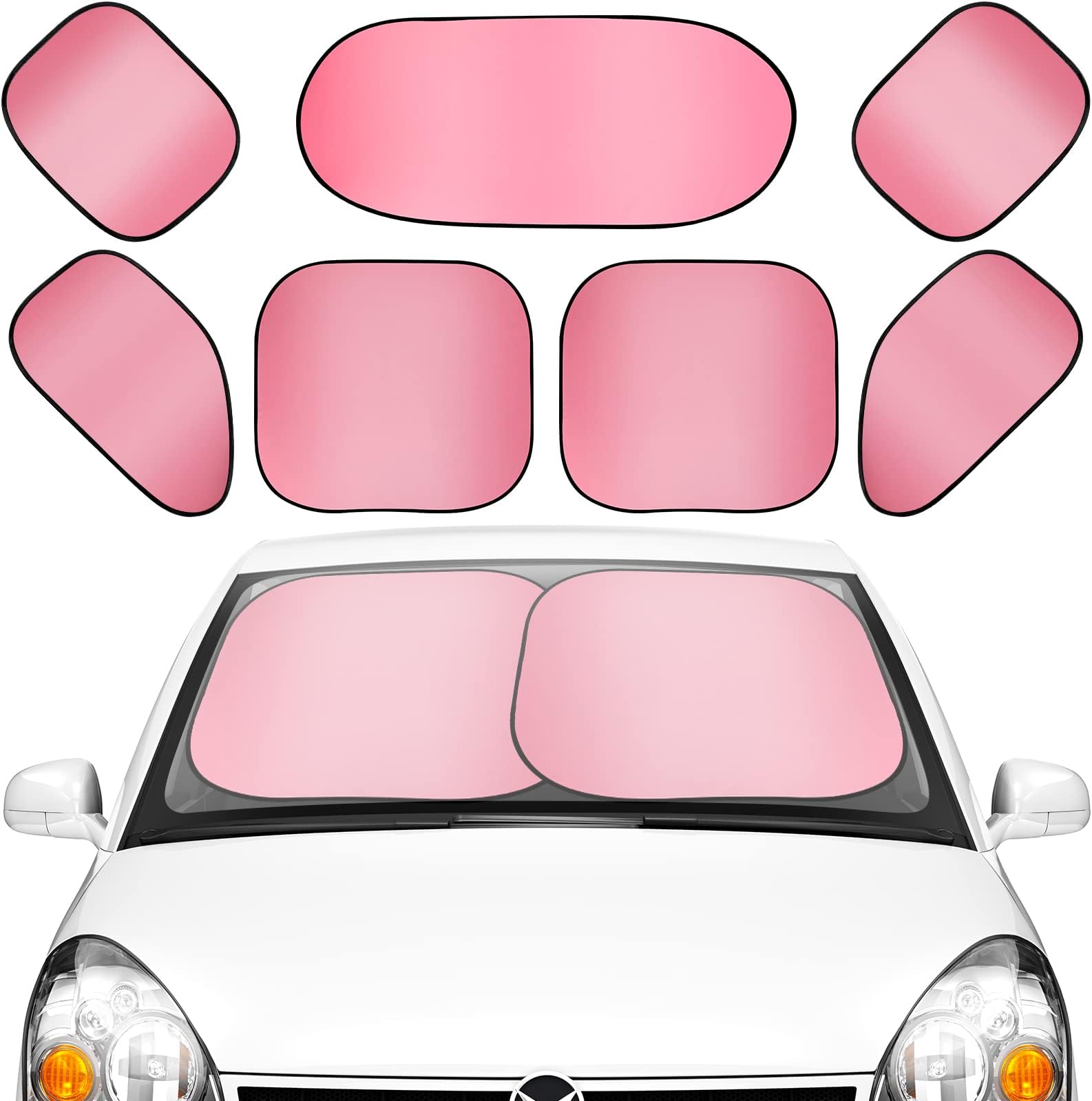 Amazon.com: Hanaive 7 Pieces Car Window Shades Car Sun Shade Windshield ...