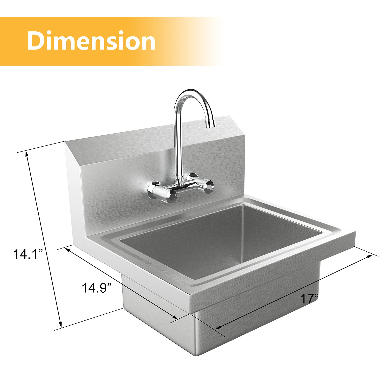 Snapklik.com : Bonnlo Upgraded Commercial Hand Wash Sink Stainless ...