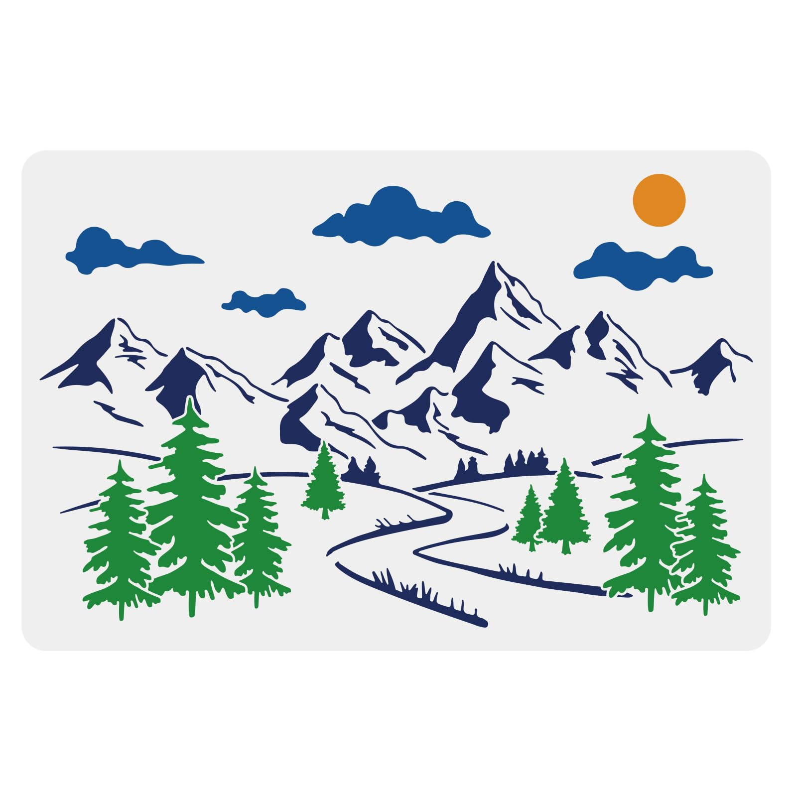 Amazon.com : MAYJOYDIY Large Mountain Forest Stencils Forest Landscape Stencil Template 23.6×15 ...