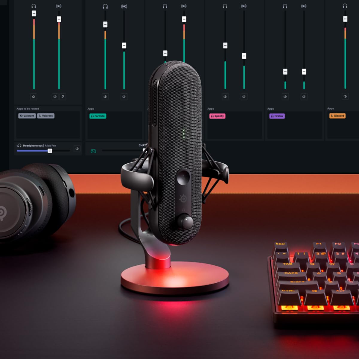 Renewed Gaming Mic SteelSeries Alias (Renewed) - AI Noise Cancelling ...