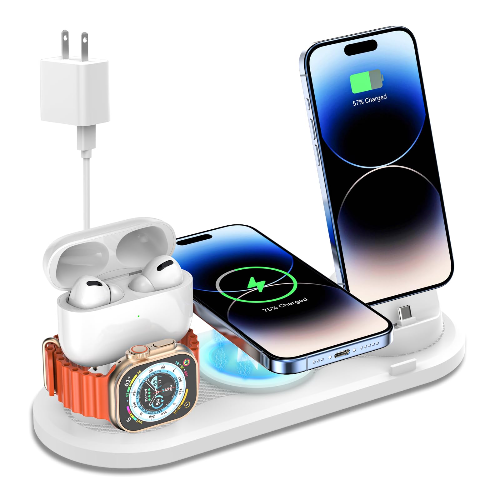 Amazon.com: 4 in 1 Wireless Charger for iPhone, 4 in 1 Fast Charging ...