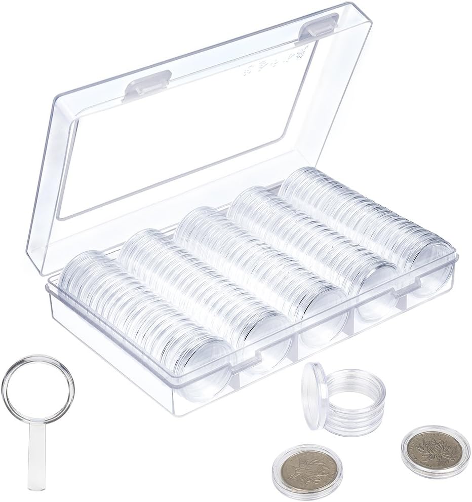 Amazon.com : Farway 100 Pieces 27mm Coin Capsules Coin Protectors ...