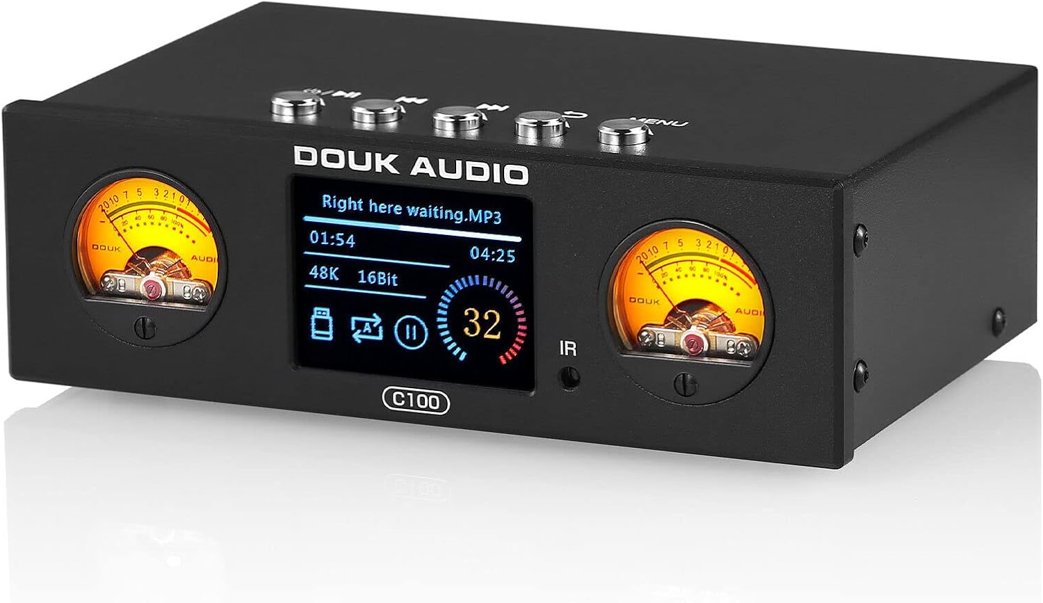 Douk Audio C100 Mini Hi-Res Music Streamer Digital Audio Player Preamp DAC with USB Optical ...