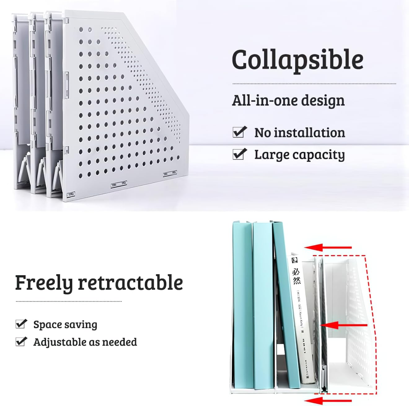 Elezeal Foldable Magazine File Holder Durable File Desktop Document ...
