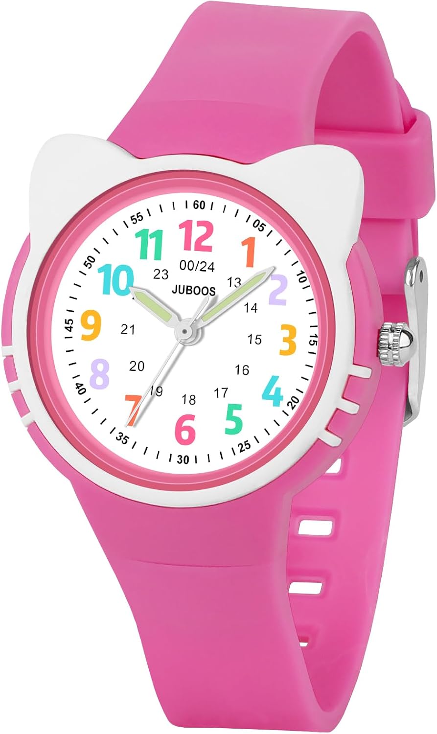 Juboos Kids Watch Analog for Girls Toddler Boys, 3ATM Waterproof cat ...