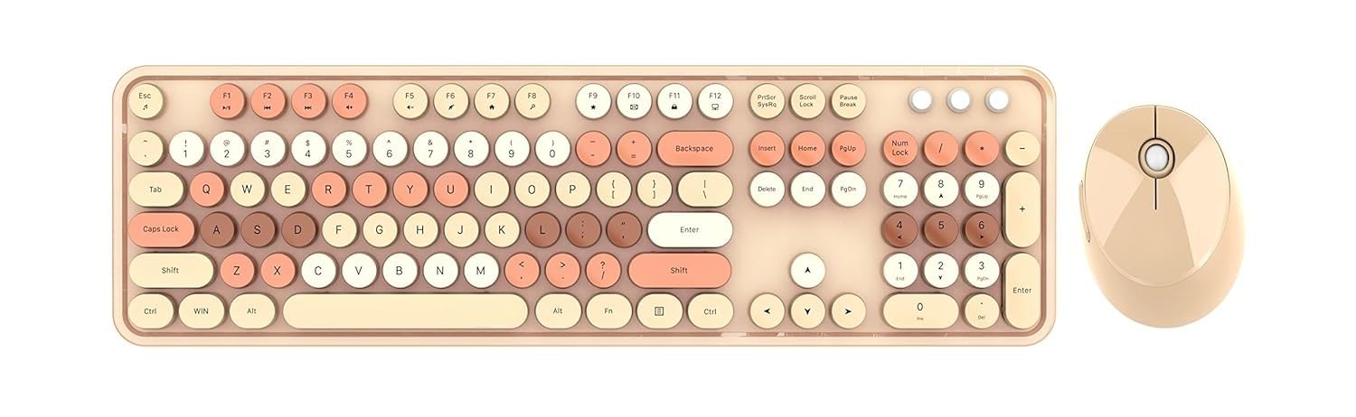 Amazon.in: Buy Electro Wolf Vintage Combo Retro Wireless Keyboard ...