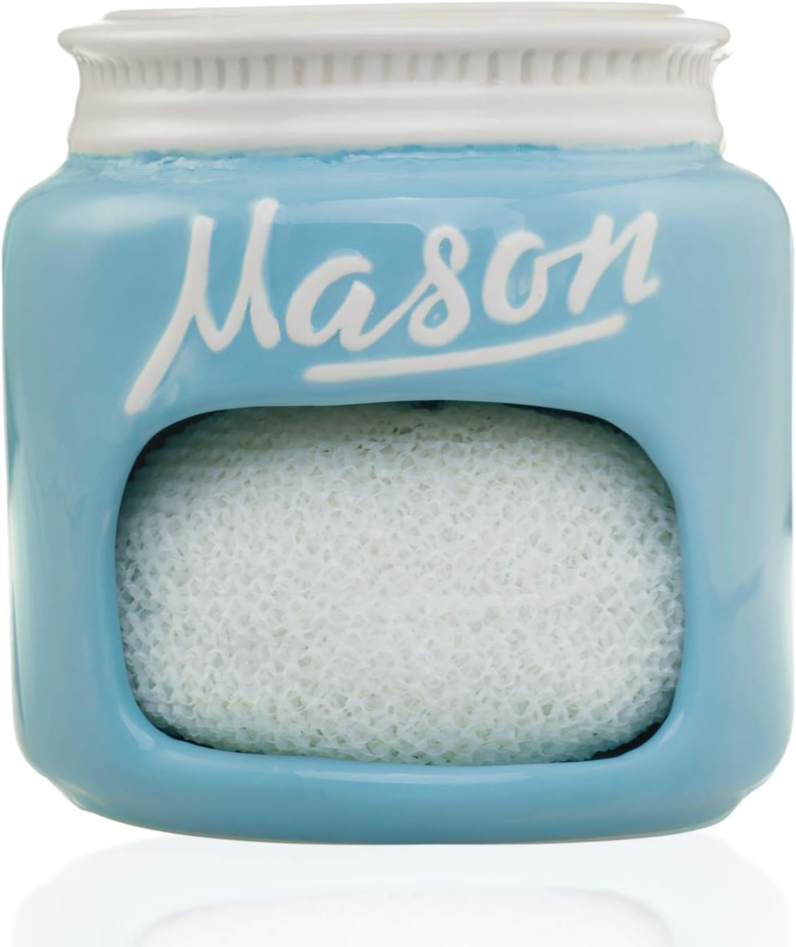 Amazon.com | Blue Mason Jars Ceramic Sponge Holder for Kitchen Sink ...