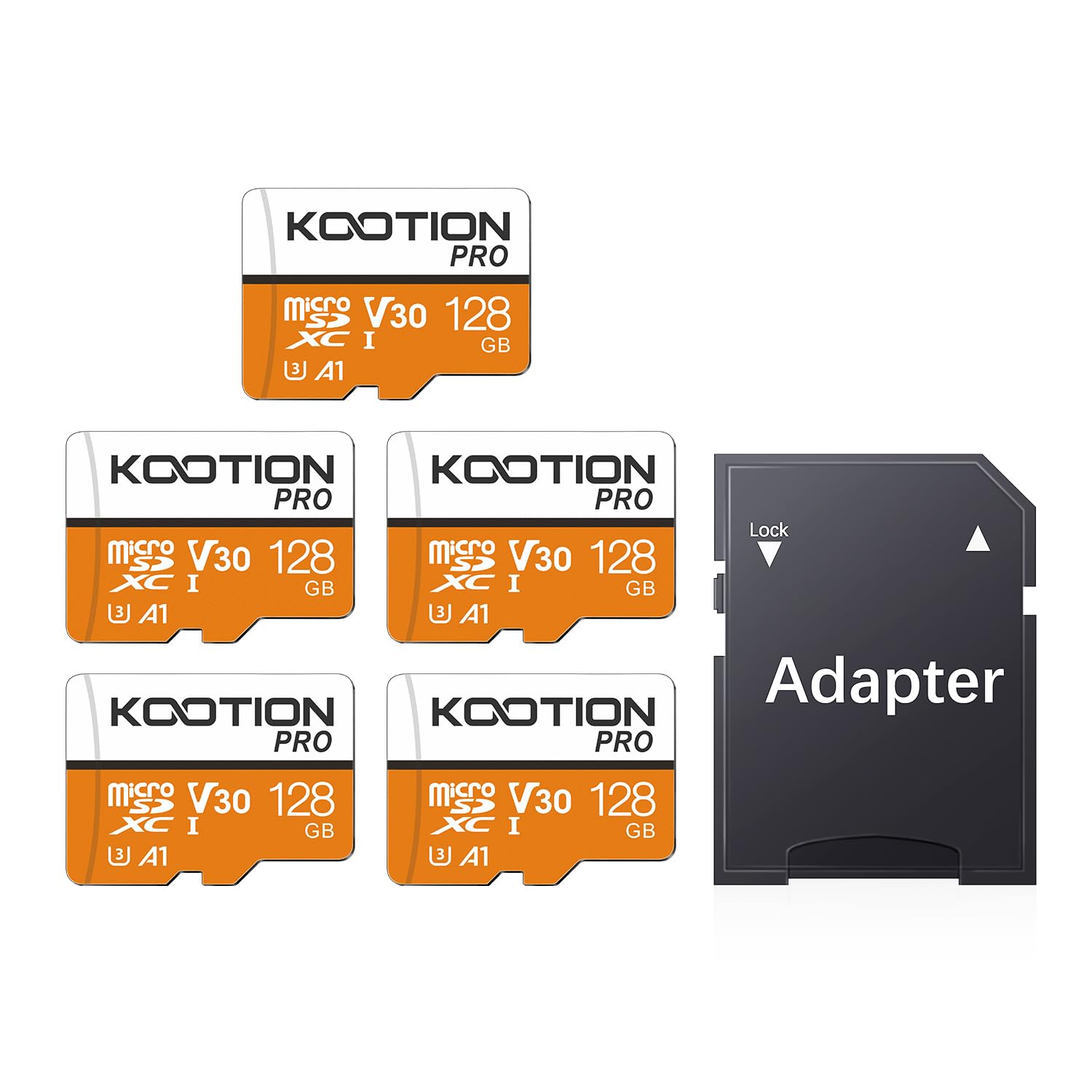 Amazon.com: KOOTION 5 Pack Micro SD Cards 128GB, U3 microSDXC Flash ...