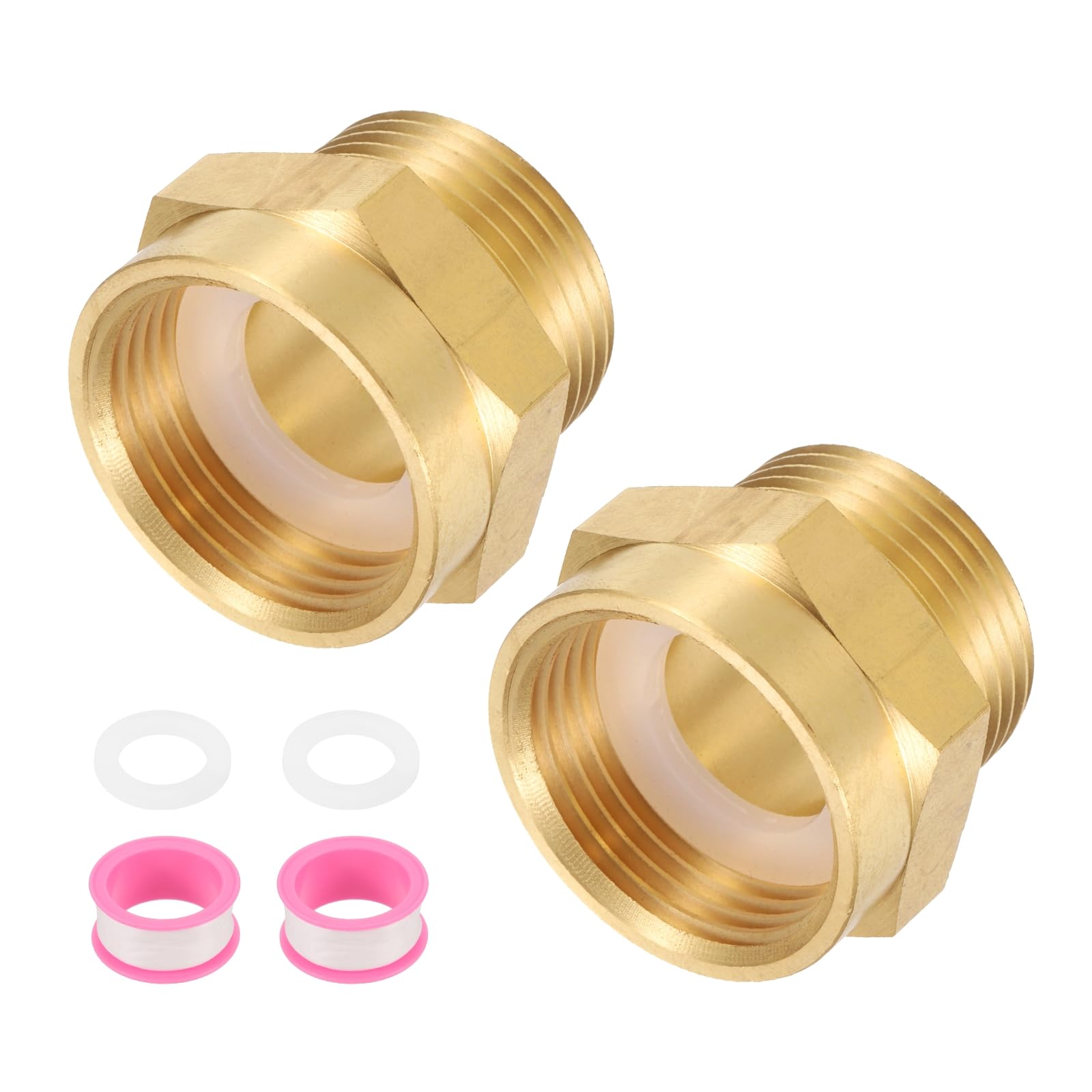 Amazon.com: uxcell Brass Pipe Fitting, 1" G Female×1" NPT Male Brass ...
