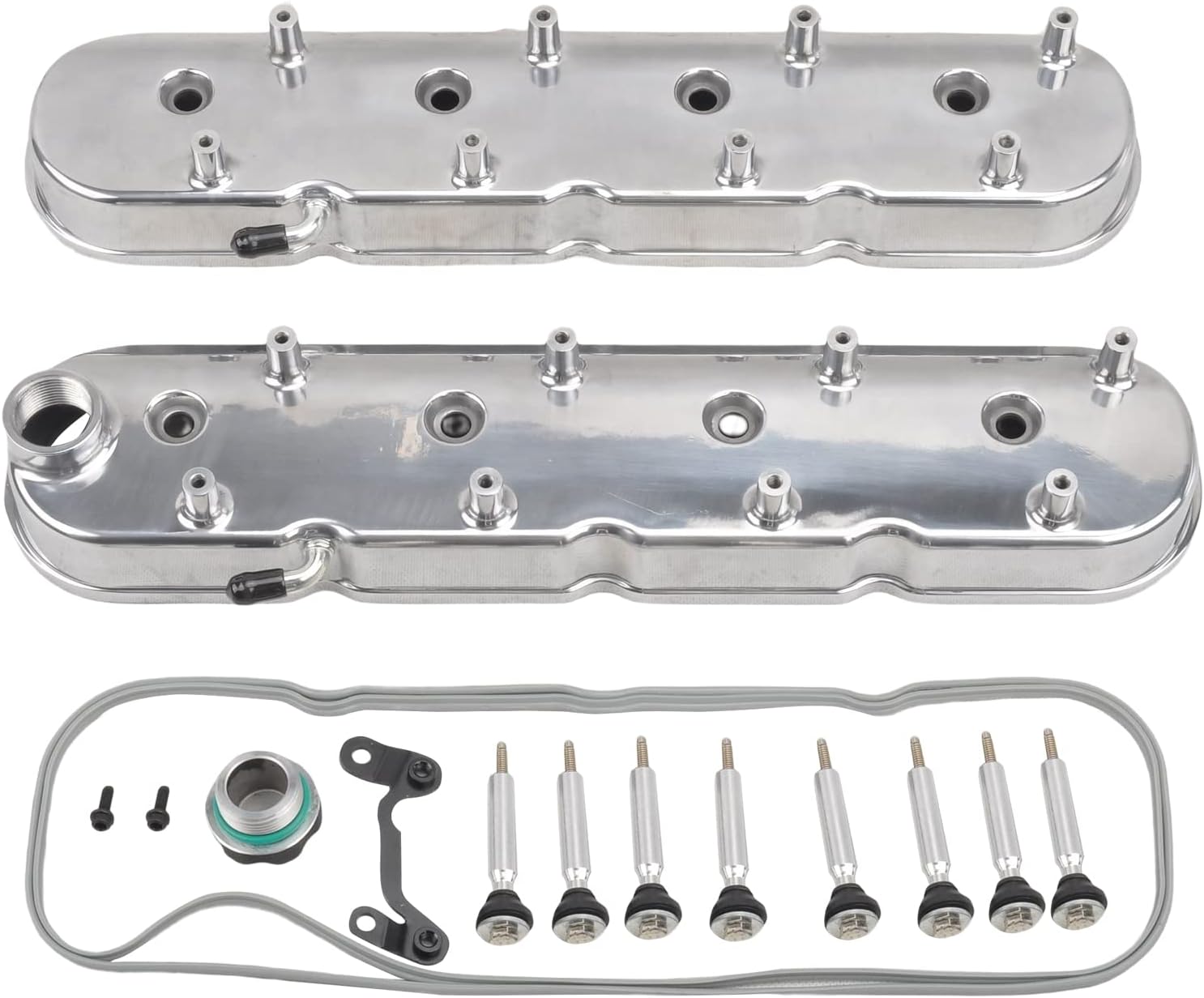 TBAPFS Fabricated Aluminum Engines Valve Covers with Coil Mounts Compatible with GM Chevy LSX ...