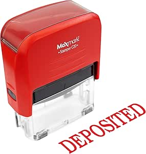 MaxMark DEPOSITED Self Inking Stamp, Printer 20 with 2 Pads - Red Ink : Amazon.ae: Office Products