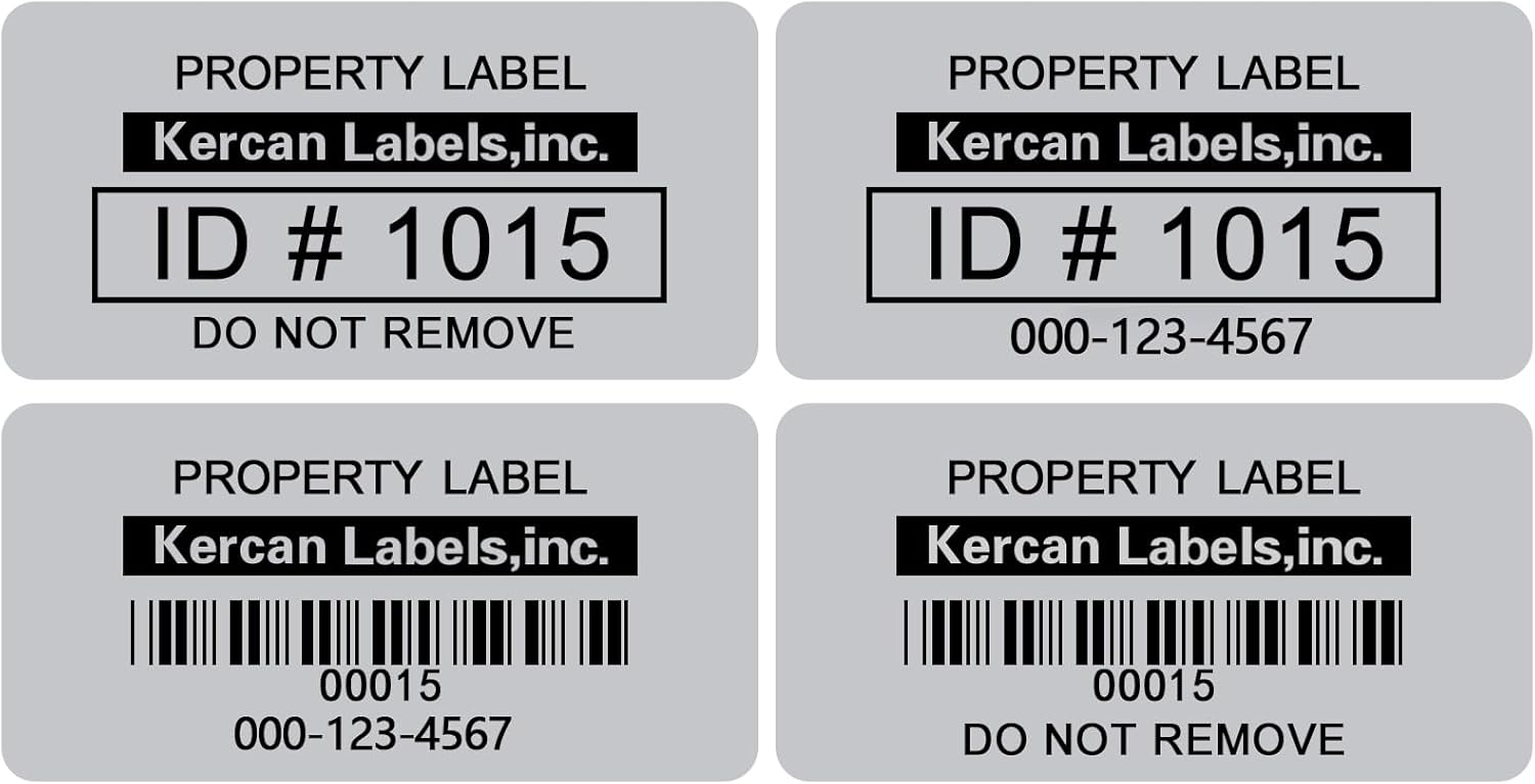 Amazon.com : Kercan Custom Asset Tags Customized Barcode Labels ...