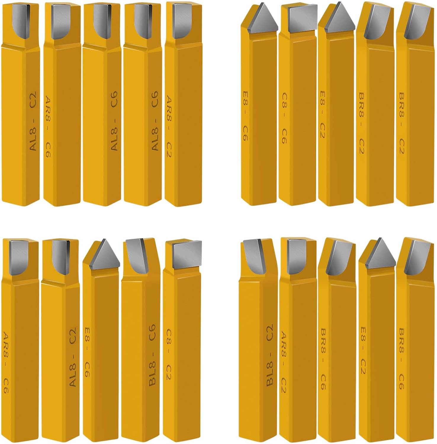 20 pc 3/8" Carbide Tip Tipped Cutter Tool,Metal Lathe Cutting Tools ...