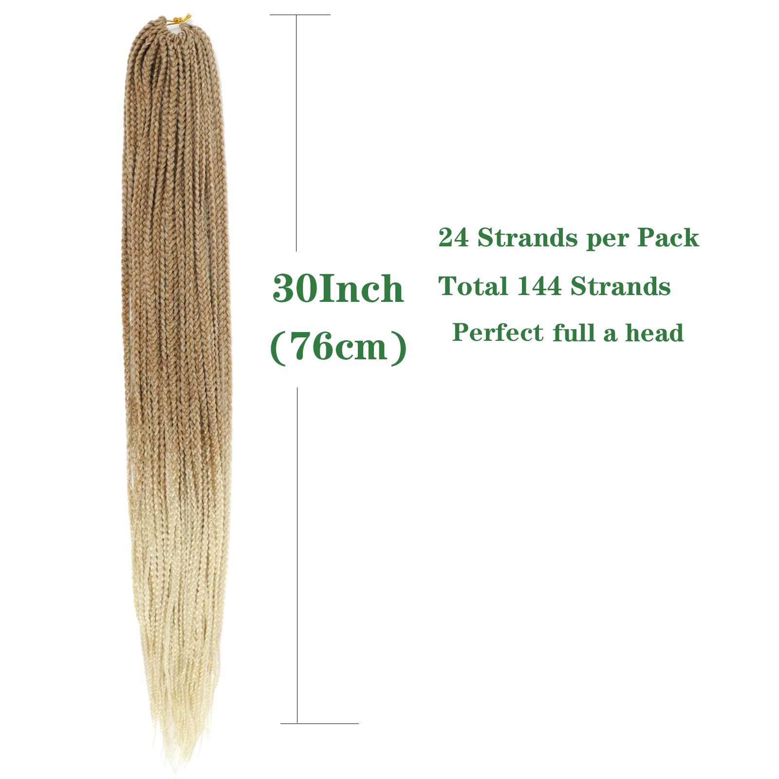 Snapklik.com : 30 Inch Box Braids Crochet Braids Prelooped Crochet Hair ...