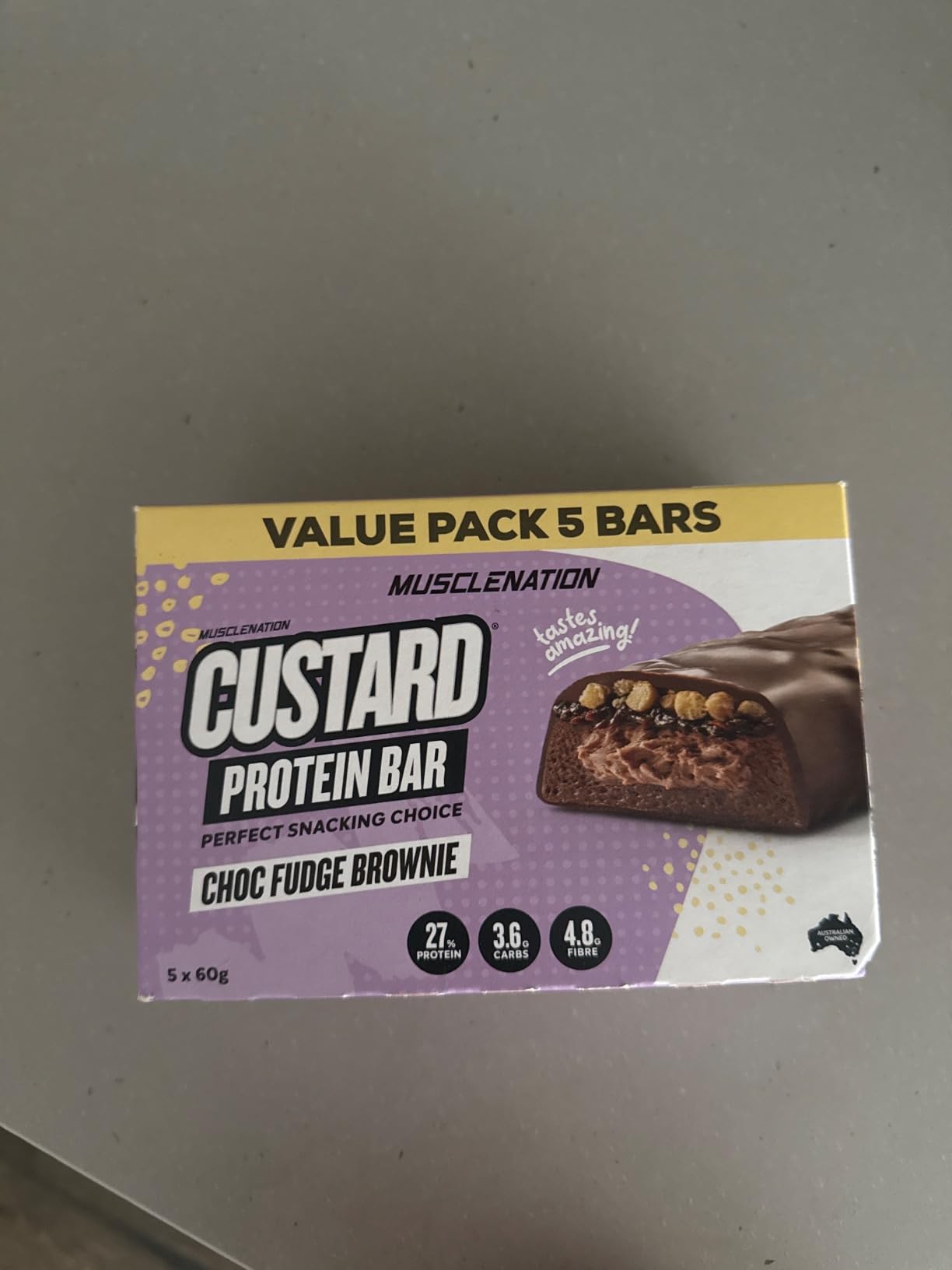 Muscle Nation Custard Protein Bar Favourites Variety Pack 6 x 60g (6 ...