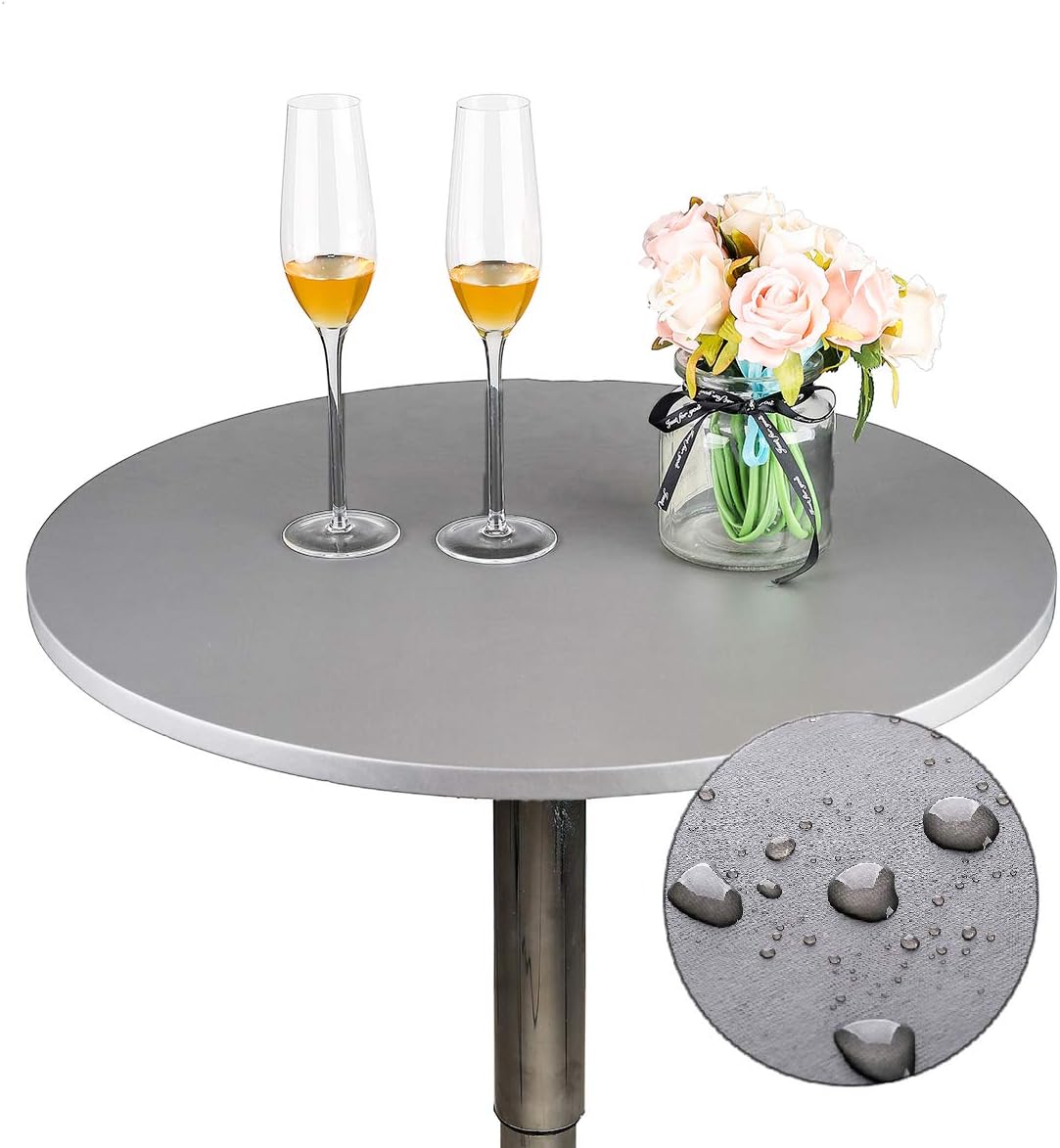 Amazon.com: 2-Pack Black Round Cocktail Table Topper Fitted Spandex Bar ...