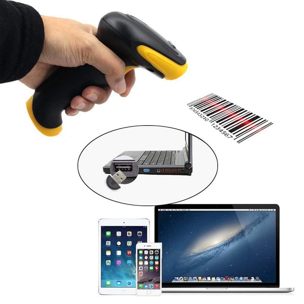 Buy Webla Wireless Barcode Scanner 1D Wired and Wireless USB 2-in-1 ...