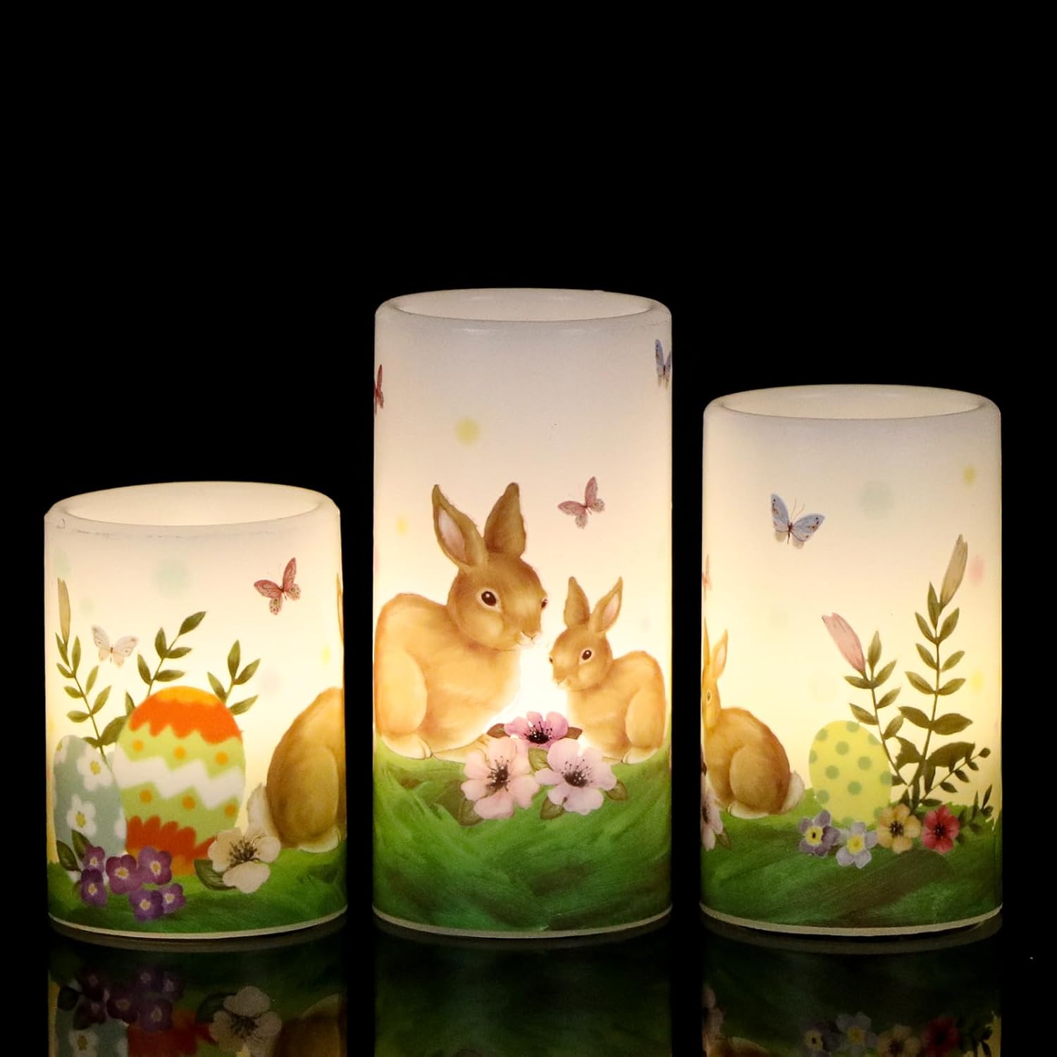 Amazon.com: Wondise Easter Bunny Flameless Candles with 6hrs Timer ...
