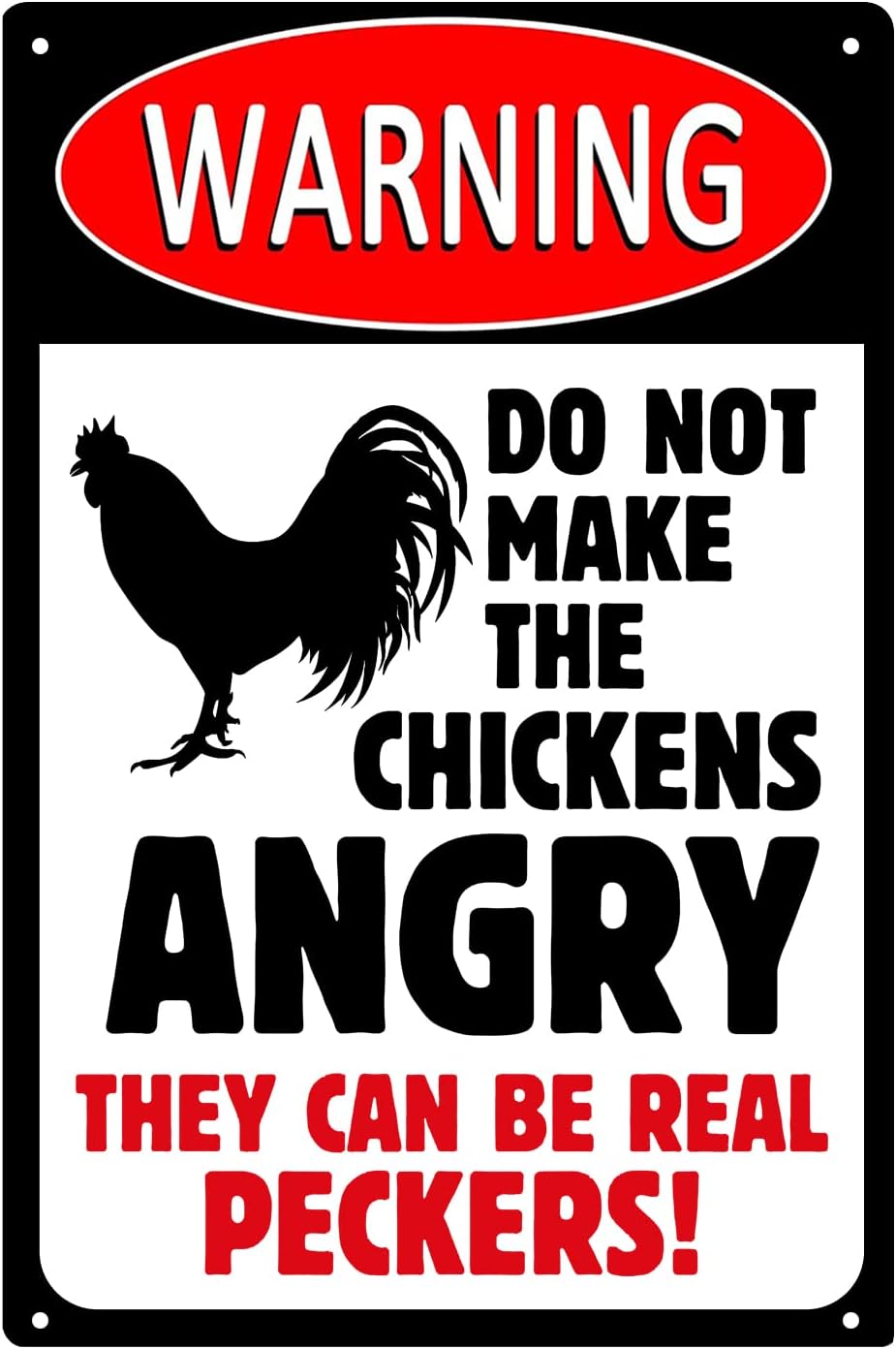 Amazon.com : Aluminum Warning Sign Beware Of Chicken Sign Chicken Coop ...