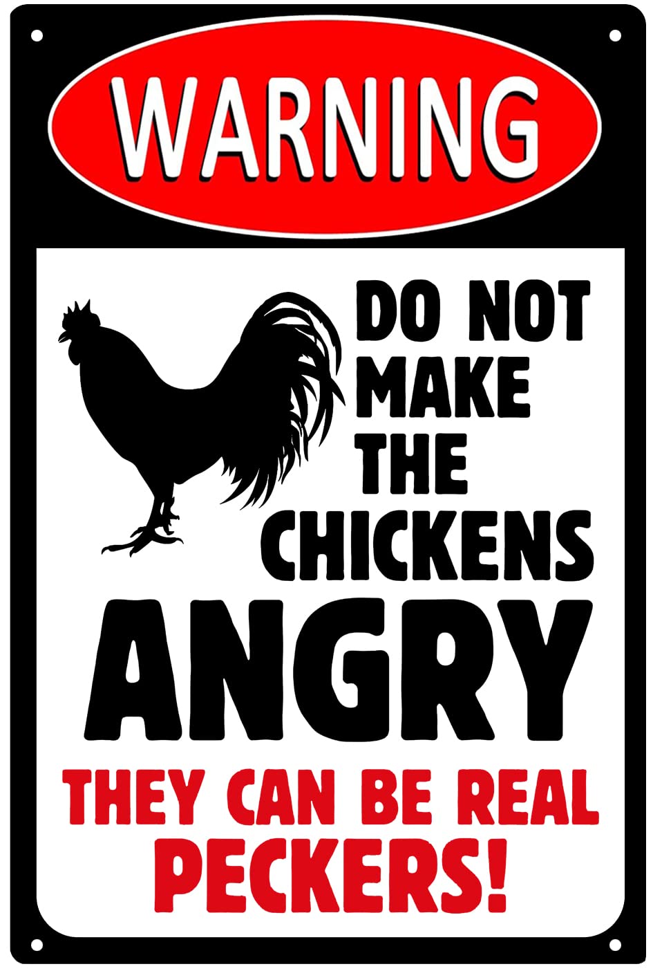Amazon.com : Aluminum Warning Sign Beware Of Chicken Sign Chicken Coop ...