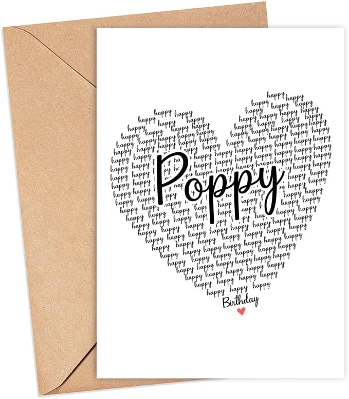 Amazon.com : GavinsDesigns Happy Birthday Poppy Card - Cute Happy ...
