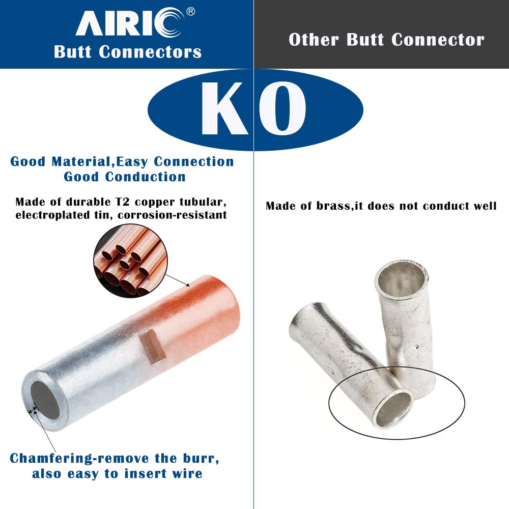 Snapklik.com : Non Insulated Butt Connectors 16-14 AWG, 200pcs ...