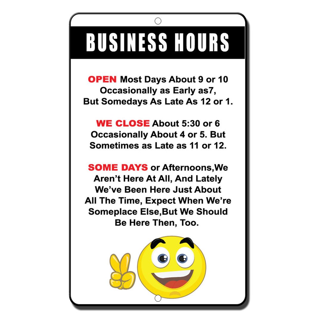 Amazon.com: Fastasticdeals Business Hours Open Most Days Close About 5: ...