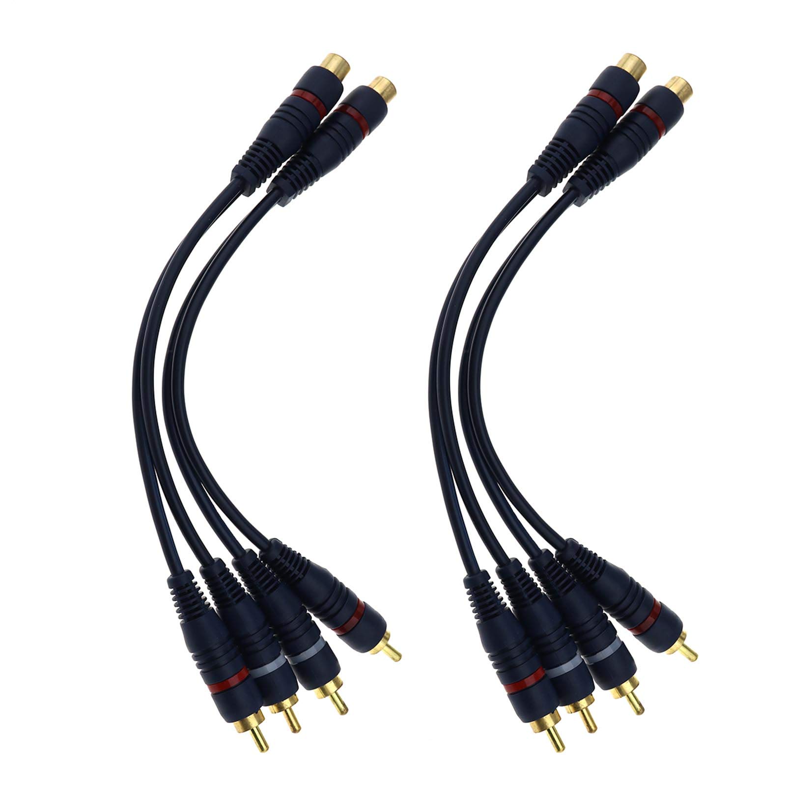 Amazon.com: SING F LTD 4X RCA 1 Female to 2 Male RCA Y Adapter ...