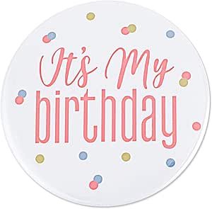 Amazon.com: Qianyu 1 Pcs Birthday Button Pins - It's My Birthday ...