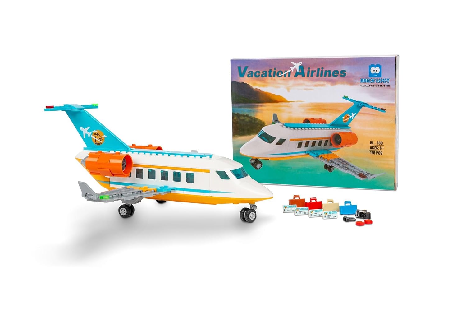 Brick Loot Vacation Airlines Passenger Airplane Building Blocks Set ...