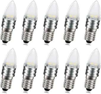 Ruiandsion 10pcs E10 Screw Base LED Bulb 9V White 2835 2SMD LED Bulb ...