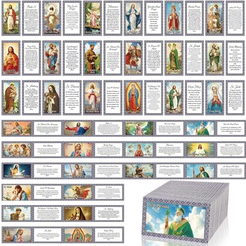 Amazon.com: Motiskyy 180 Pcs Catholic Mass Prayer Cards Assorted Holy ...