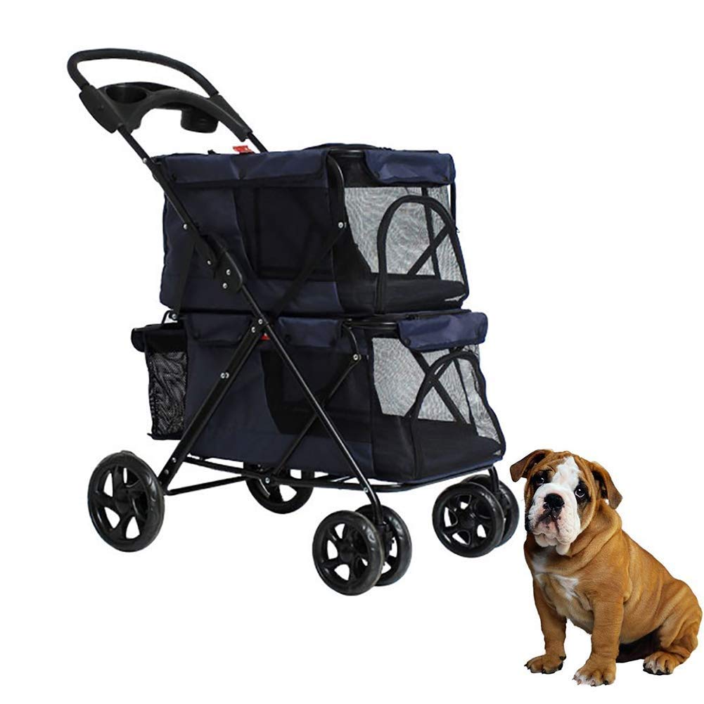 Mc Pig Pet Folding Stroller Lightweight Folding Double Pet Stroller ...