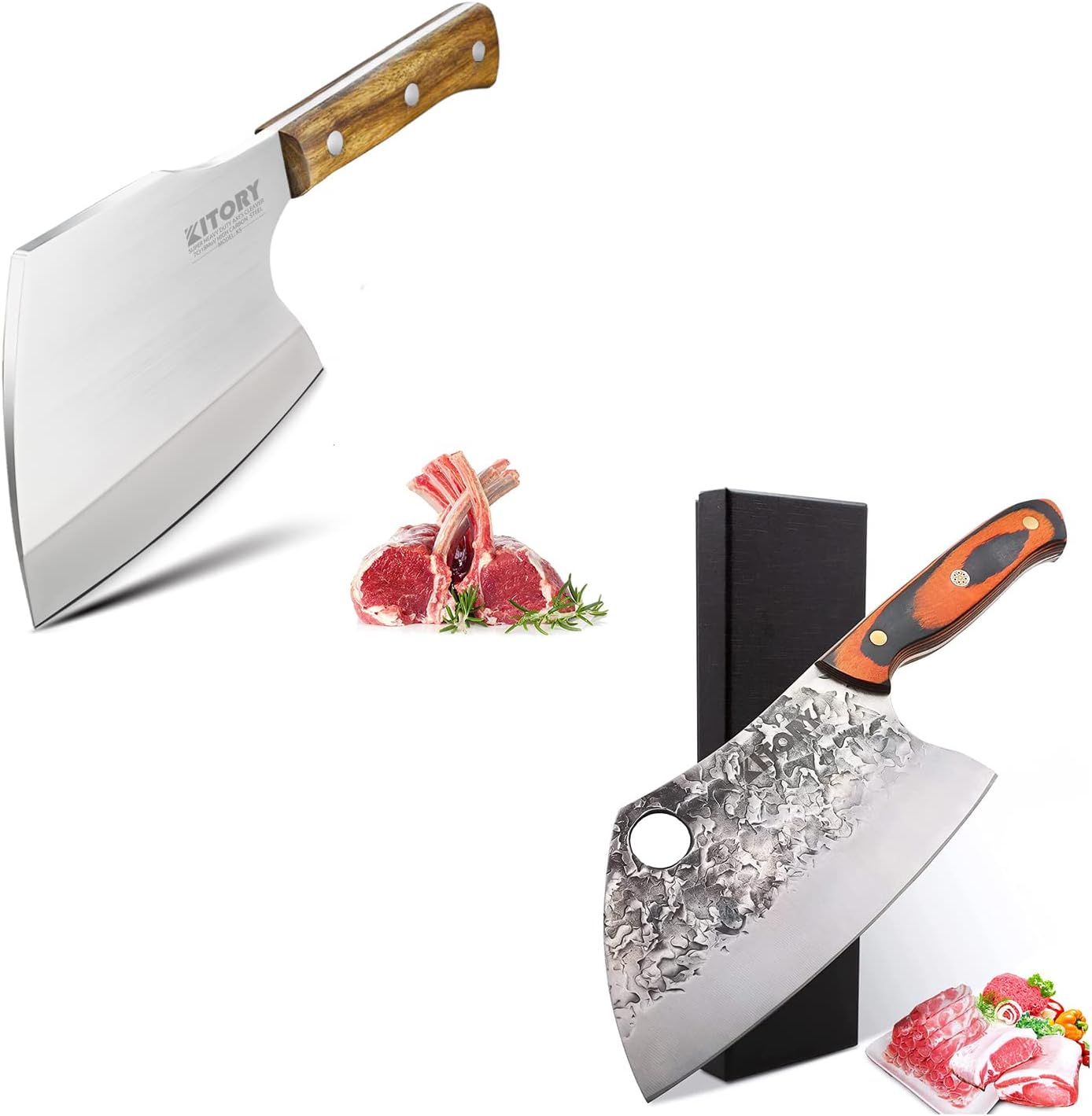 Amazon.com: Kitory Super Heavy Duty Meat Cleaver Eapecially for Big ...
