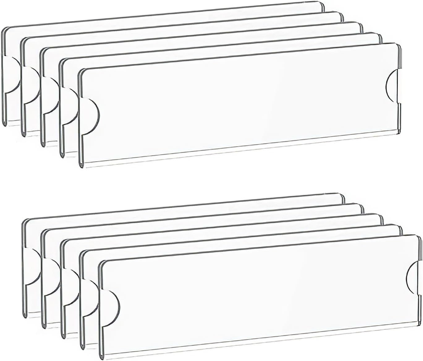 10 Pcs Acrylic Sign Holder, Acrylic Wall Name Plate Holder 2 x 8 Inch Plastic Sign Horizontal ...