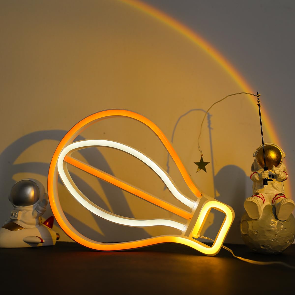 WIOSOUL Hot Air Balloon Neon Sign Led Night Light,USB/Battery Powered ...