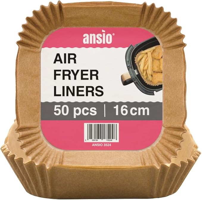 ANSIO Air Fryer Paper Liners 50 PCS Square Disposable Liners, 16cm x ...