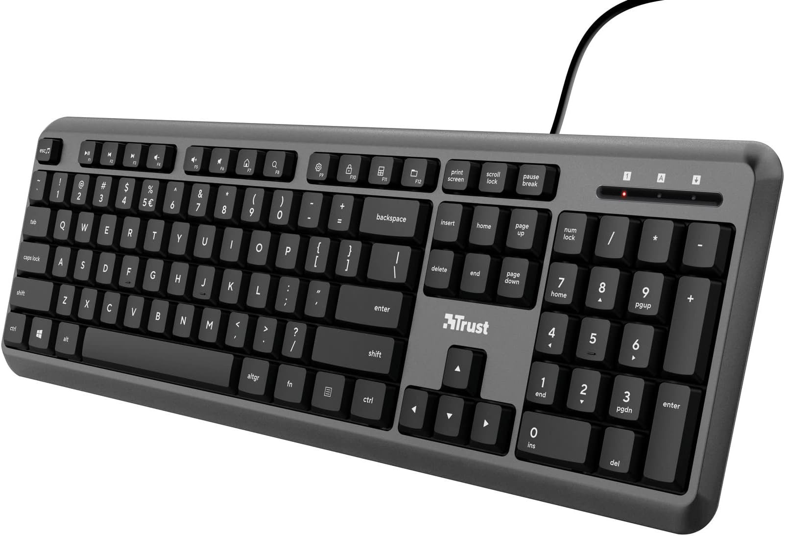 Trust Taro Wired Keyboard, Qwerty UK Layout, Quiet Keys, Full-Size ...