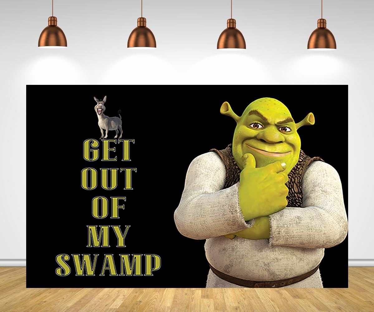 Amazon.com : 5x3ft Black Backdrop for Party Supplies Backdrop Get Out ...