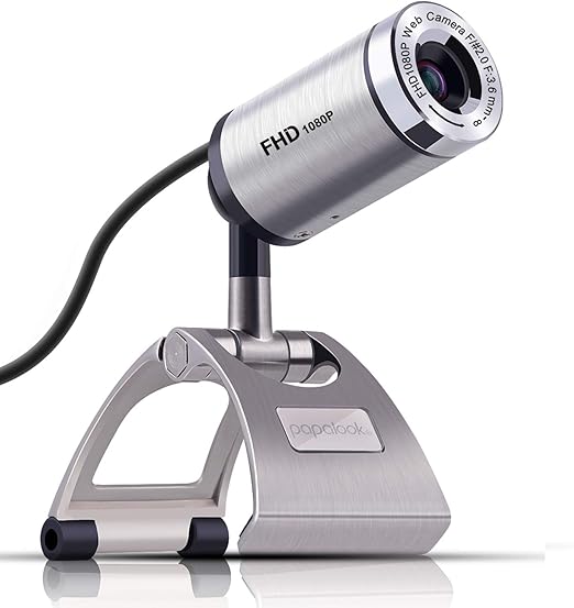 Webcam pour PC, PAPALOOK PA150S Full HD 1080p/30ips Appels Vidéo, Web ...