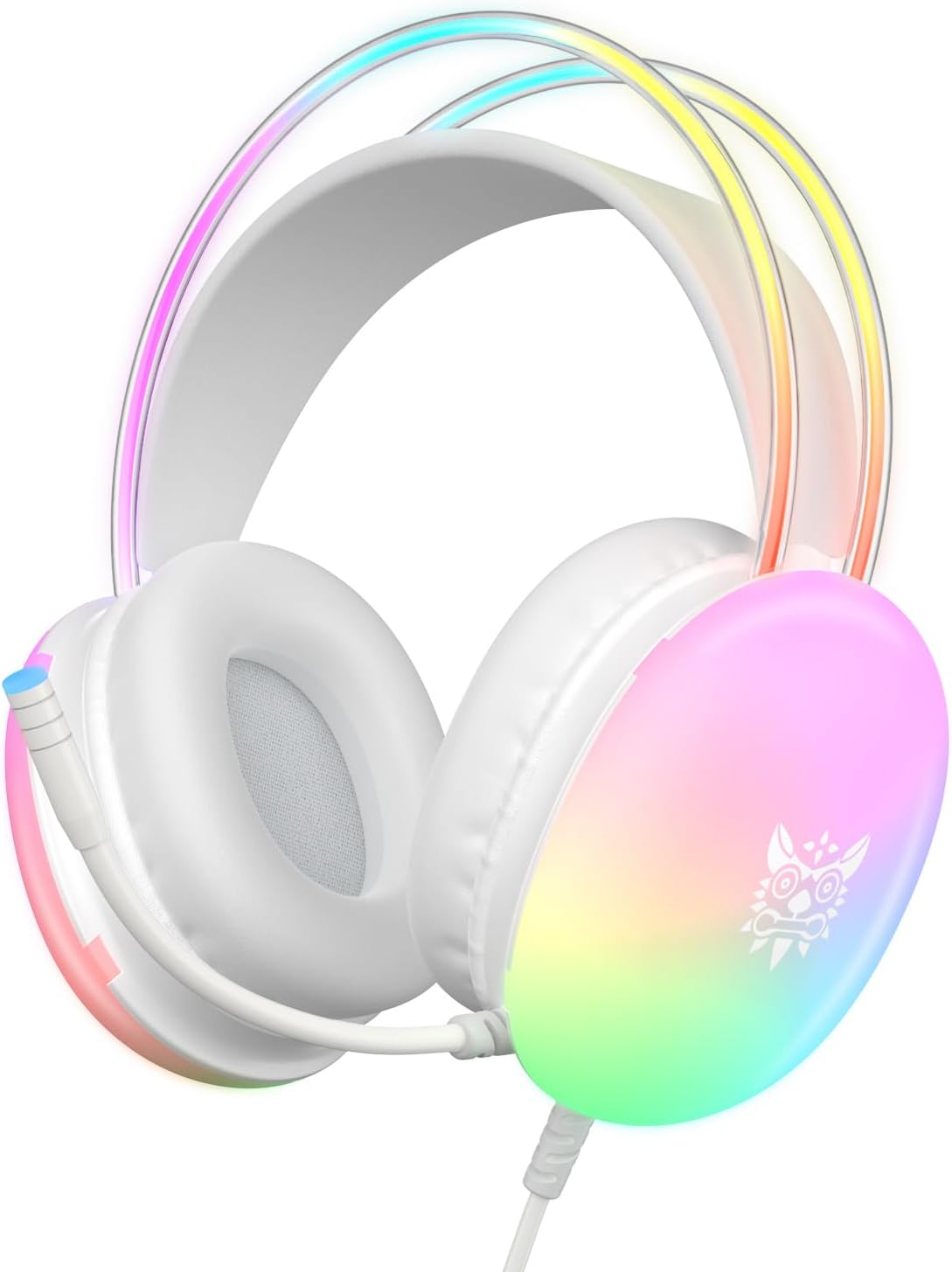 Gaming Headset with Microphone, RGB Rainbow Lighting, PC Wired ...