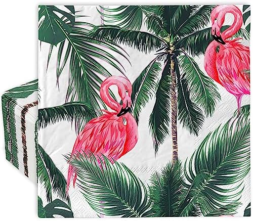 Amazon.com: AnyDesign 80 Pack Flamingo Paper Napkins Summer Tropical ...