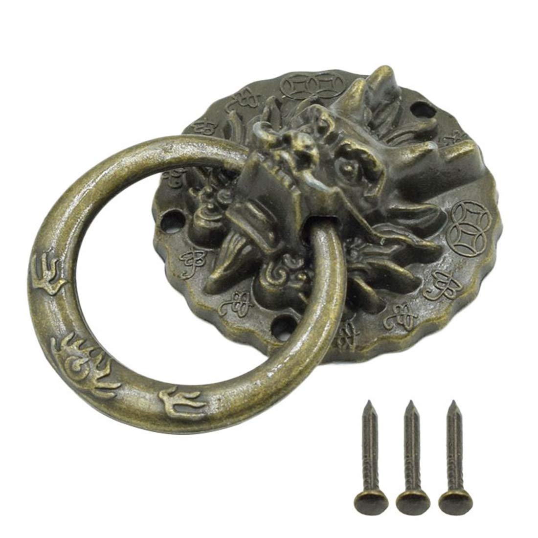 TOUHIA 10 Pcs Chinese Style Dragon Head Knob Ring Pull Handle for ...