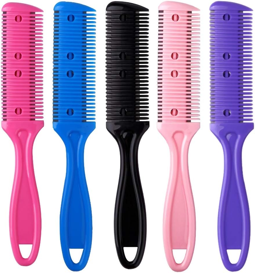 Amazon.com : Glamlily 4 Pack Hair Thinning Comb Set, Razor Combs for ...