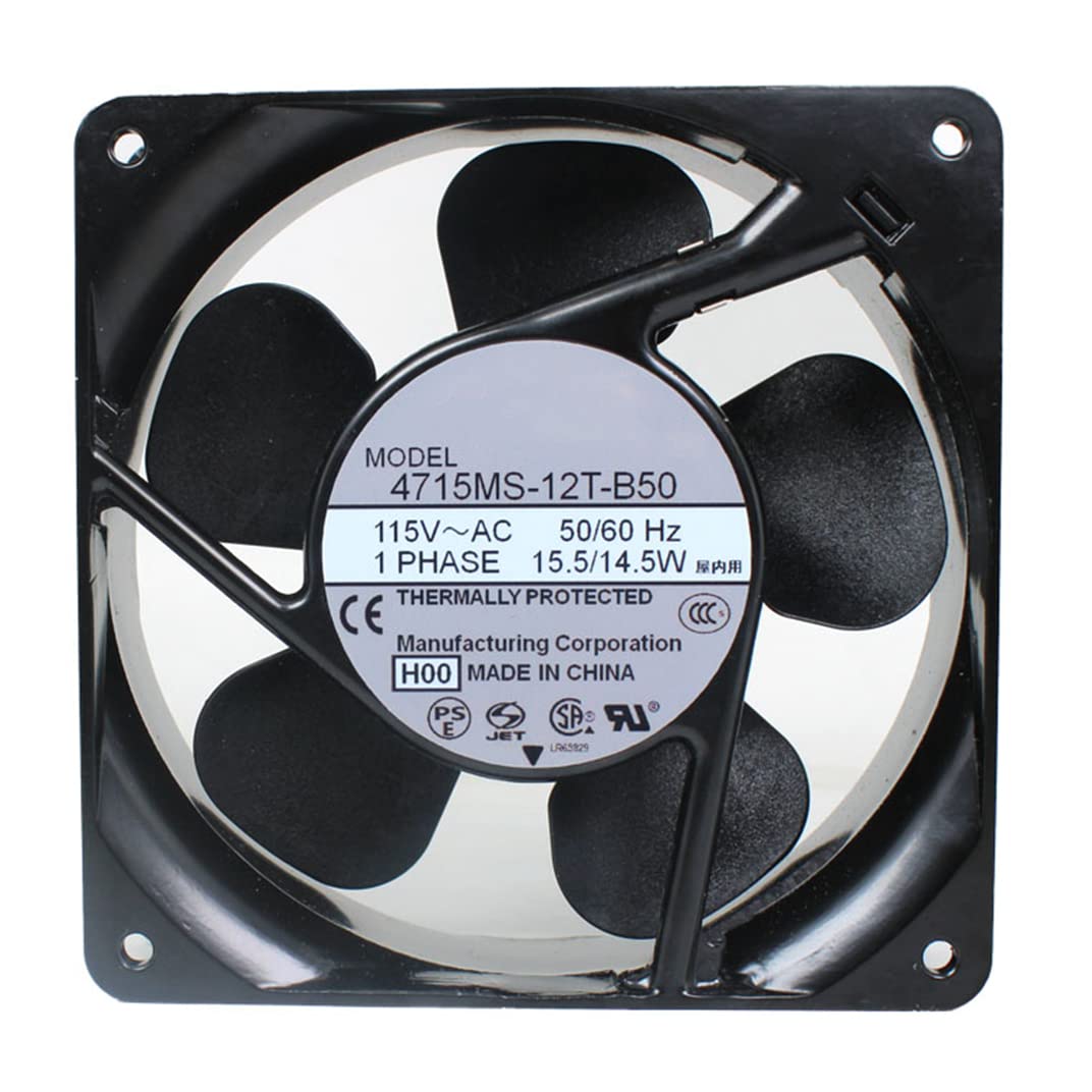 Amazon.com: 4715MS-12T-B50 2-pin (120x120x38mm) 115V 15.5/14.5W Cooling ...