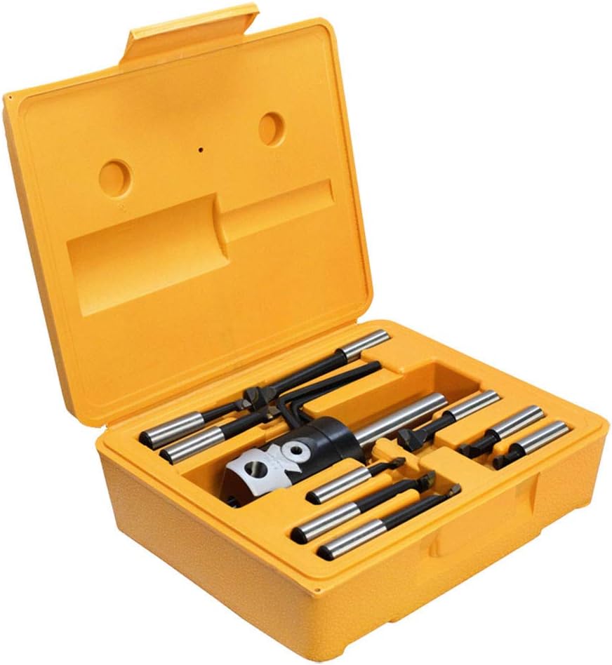 2 inch Boring Head with Straight Shank and Set of 9 Pcs of 1/2 inch ...