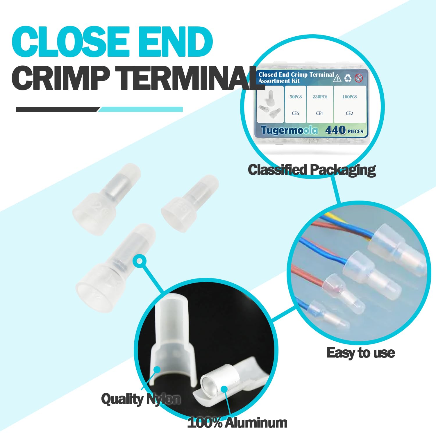 Snapklik.com : 440PCS Closed End Crimp Terminal CE1/CE2/CE5 Assortment ...