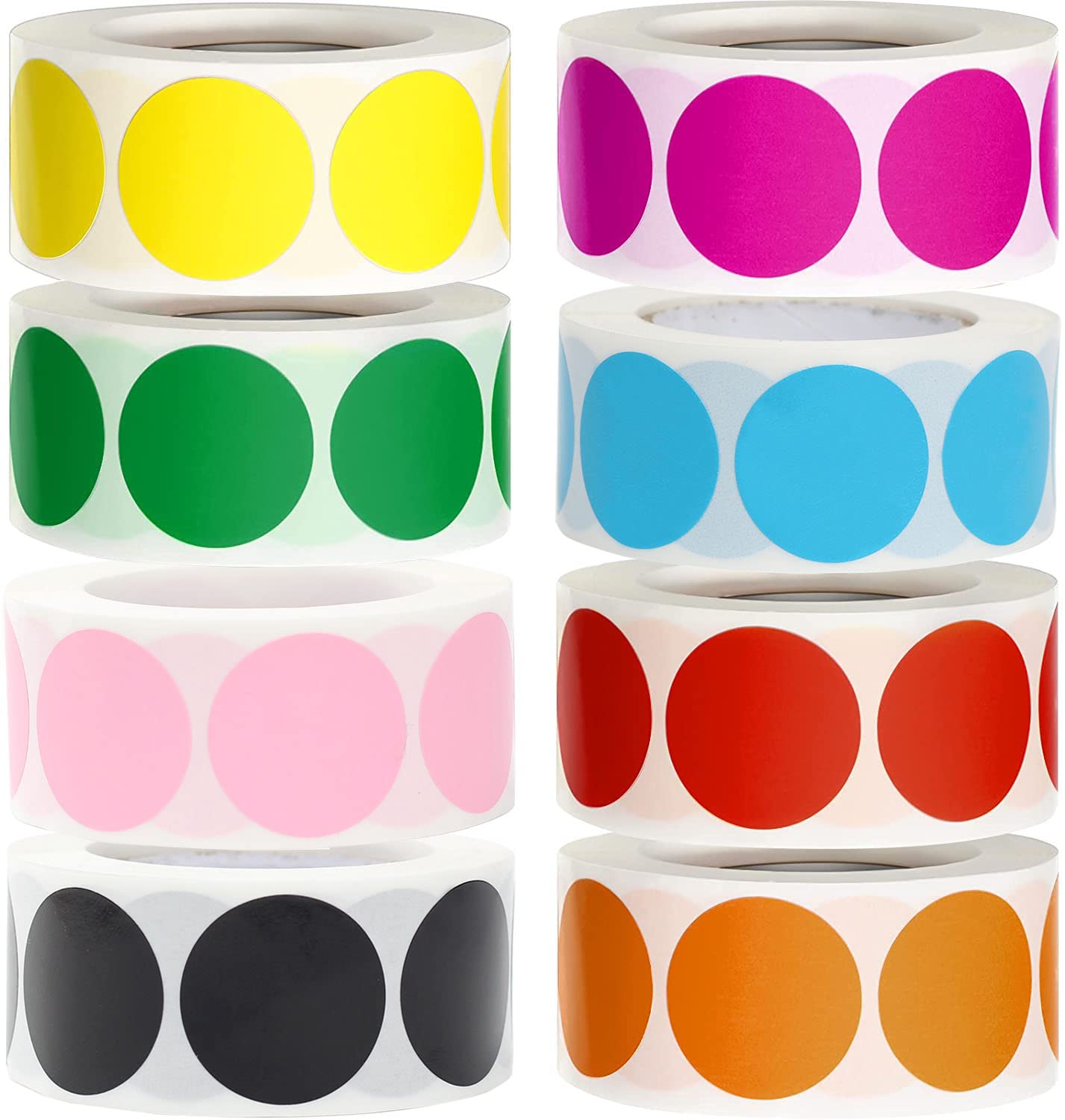 Buy 4000 Pieces 1/2 Inch Round Color Coding Labels Roll Assorted ...