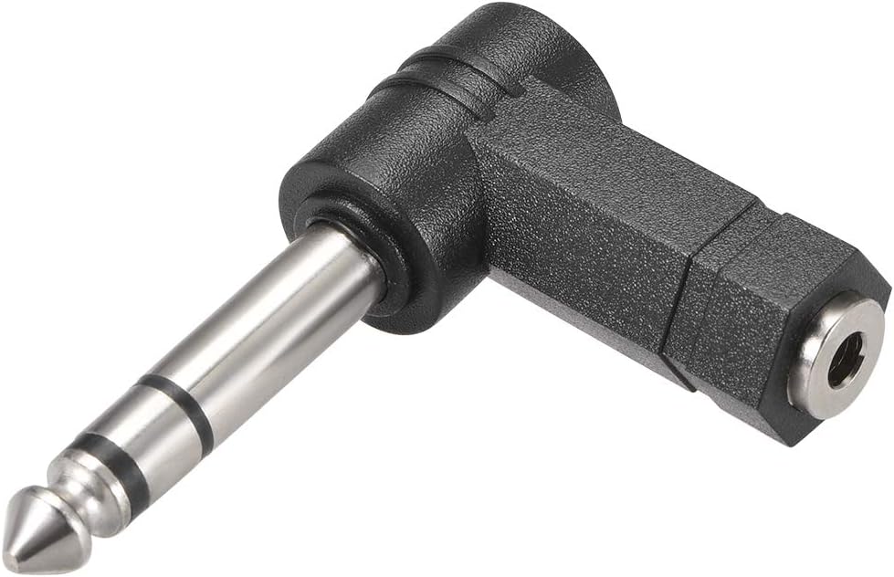 Amazon.com: uxcell 6.35mm Male to 3.5mm Female Connector 90 Degree ...
