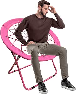 Amazon.com: HEPINGONHE Bungee Chair Folding Saucer Chair Support Up to ...